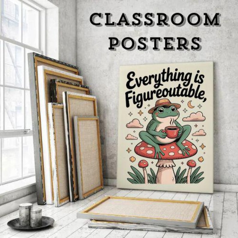 Growth Mindset Frog Poster: Motivational Classroom Decor (digital ...