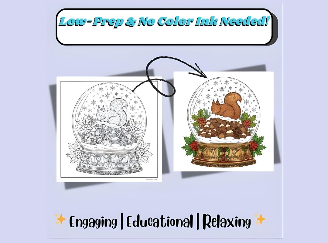 Animals That Hibernate in Snow Globes Coloring Pages, Winter Science ...