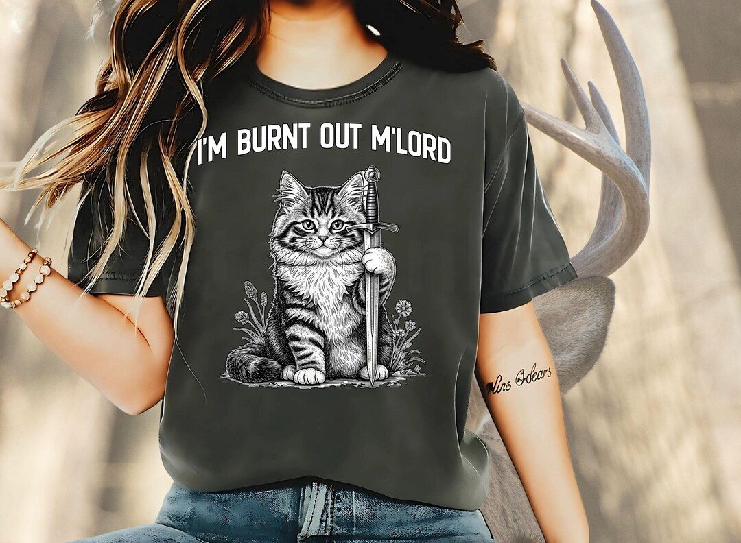 Funny Knight Cat Clipart – Burnt Out Meme, Renaissance Faire (PNG, SVG ...