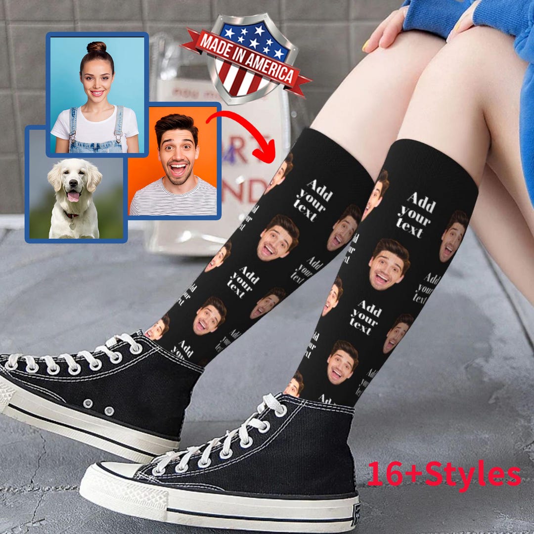 Personalized Face Socks: Custom Photo Novelty Gift - Etsy