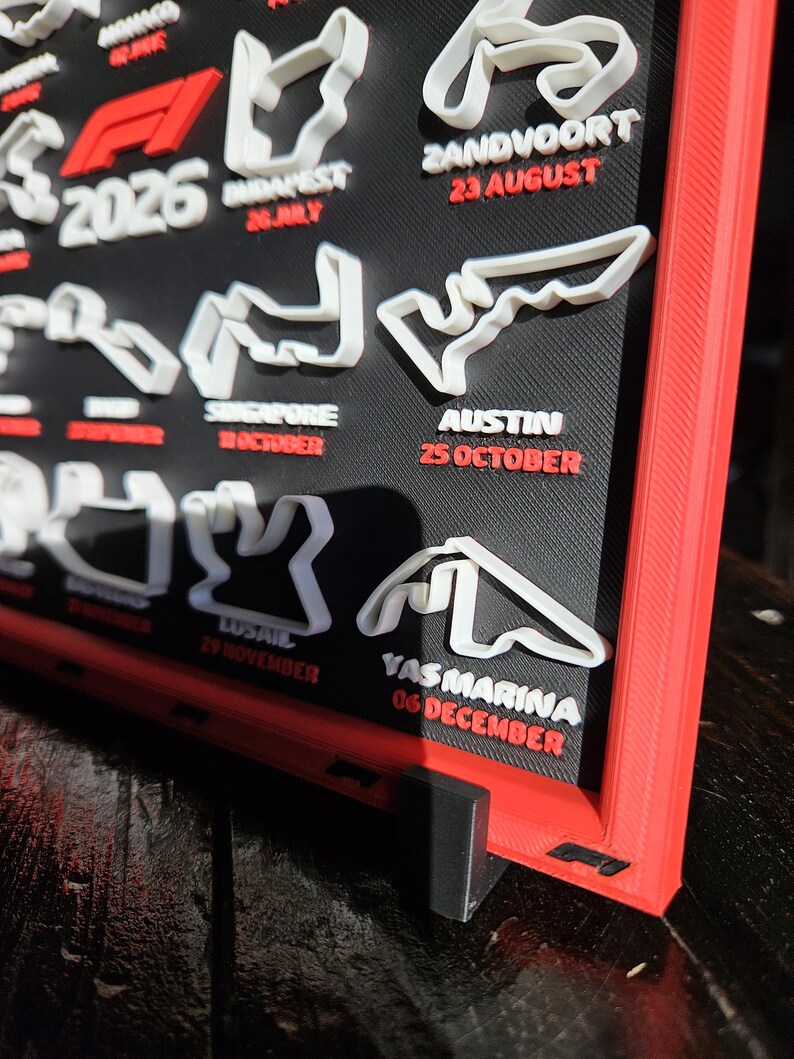F1 2026 Race Track Calendar: Formula One Fan Desk Display - Etsy