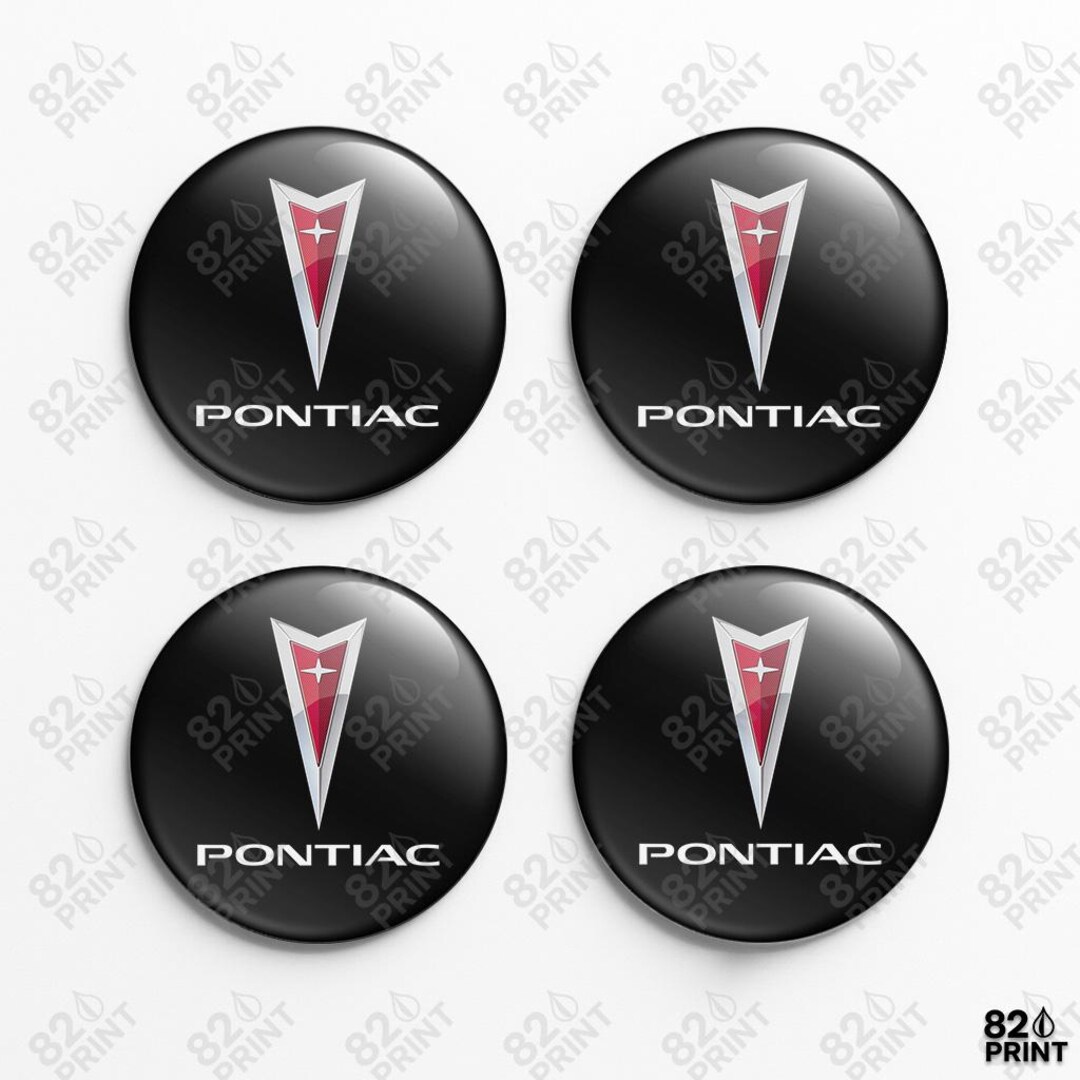 Pontiac Wheel Center Cap Stickers: 3D Gel Resin Decals, Custom Size ...