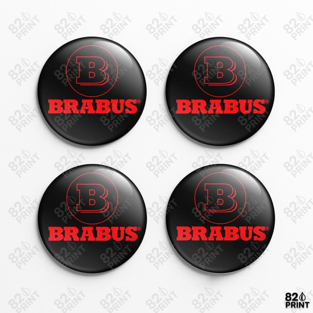 Brabus Wheel Center Cap Stickers: 3D Gel Resin Decals, Custom Sizes ...