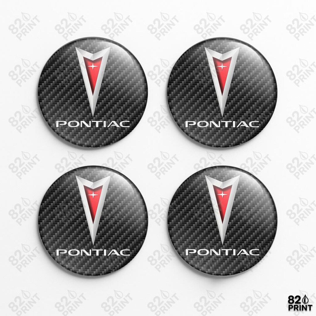 Pontiac Wheel Center Cap Stickers: 4x 3D Gel Resin Decals, Custom Size ...