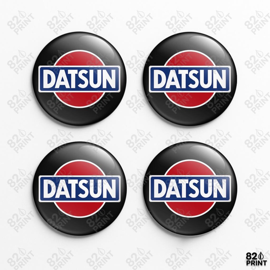 Datsun Wheel Center Cap Stickers: 3D Gel Resin Decals, Custom Size (set ...