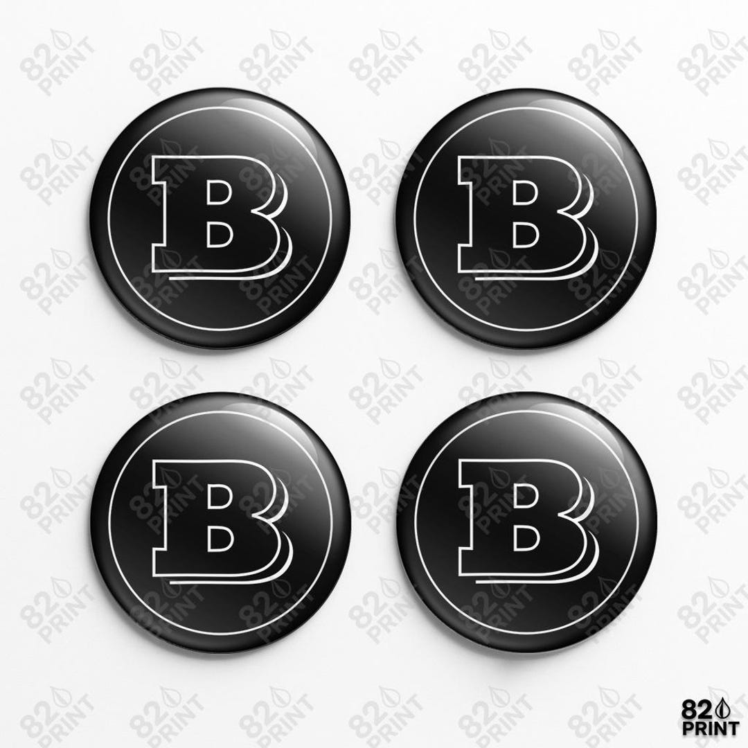 Brabus Wheel Center Cap Stickers: 3D Gel Resin Decals, Custom Sizes ...