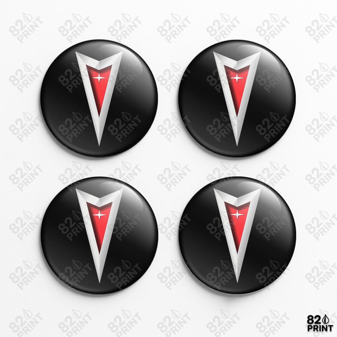 Pontiac Wheel Center Cap Stickers: 4x 3D Gel Resin Decals, Custom Size ...