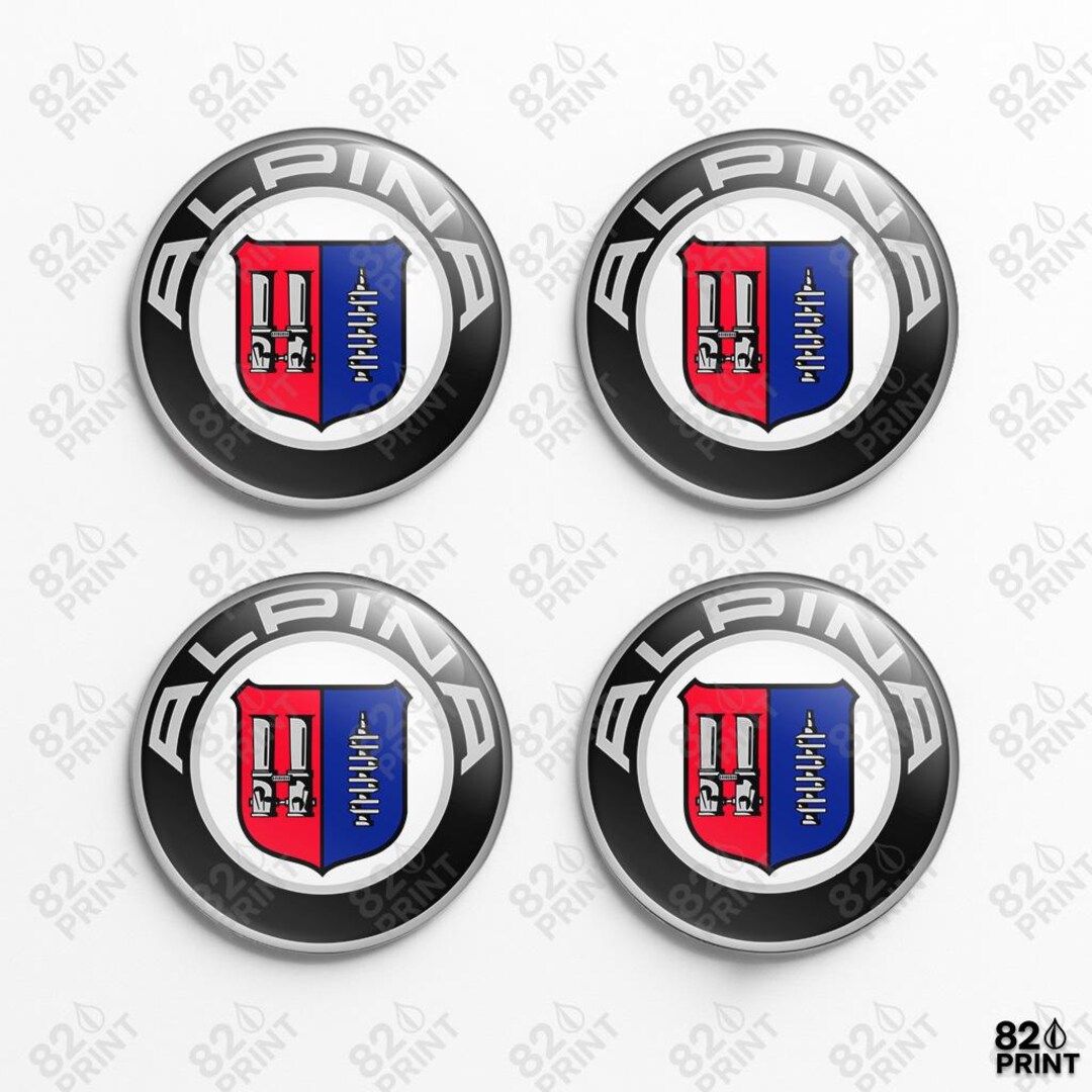 Alpina Wheel Center Cap Stickers: 3D Gel Resin Decals, Custom Size (set ...