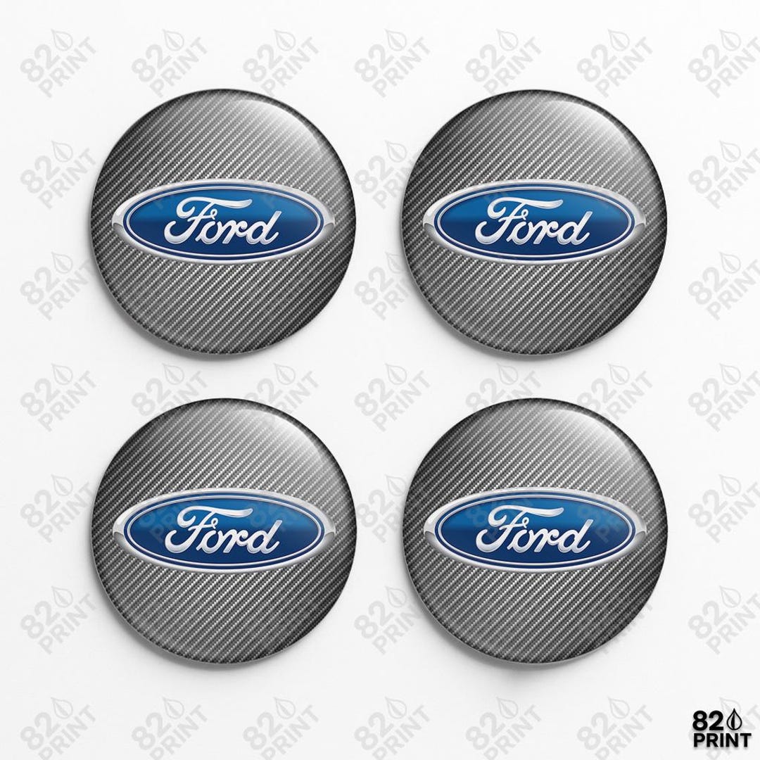 4x Ford Wheel Center Cap Stickers – Custom Sizes, 3D Gel Resin Decals ...