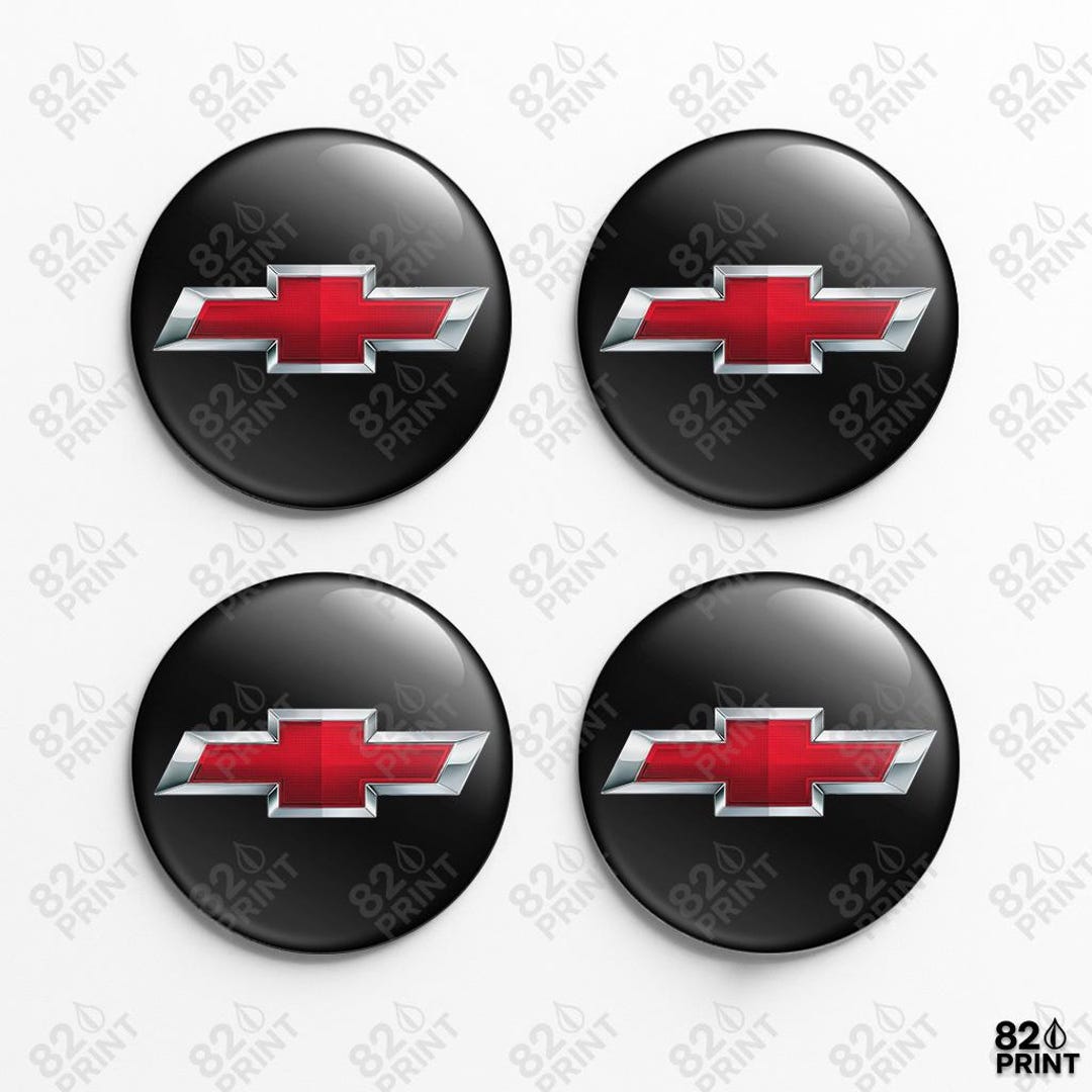 Chevrolet Wheel Center Cap Stickers: 4x 3D Gel Resin Decals, Custom ...