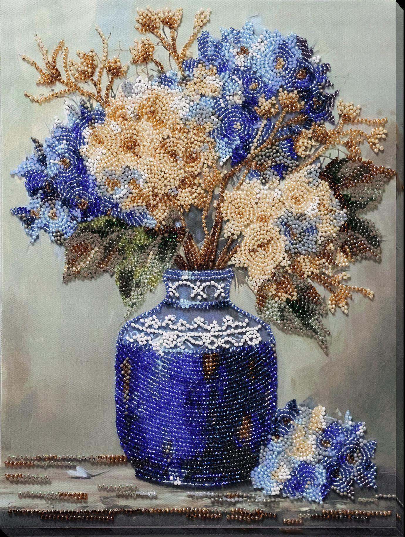 Hydrangeas Bead Embroidery Kit – DIY Beading Kit Beginner | Bead Art ...