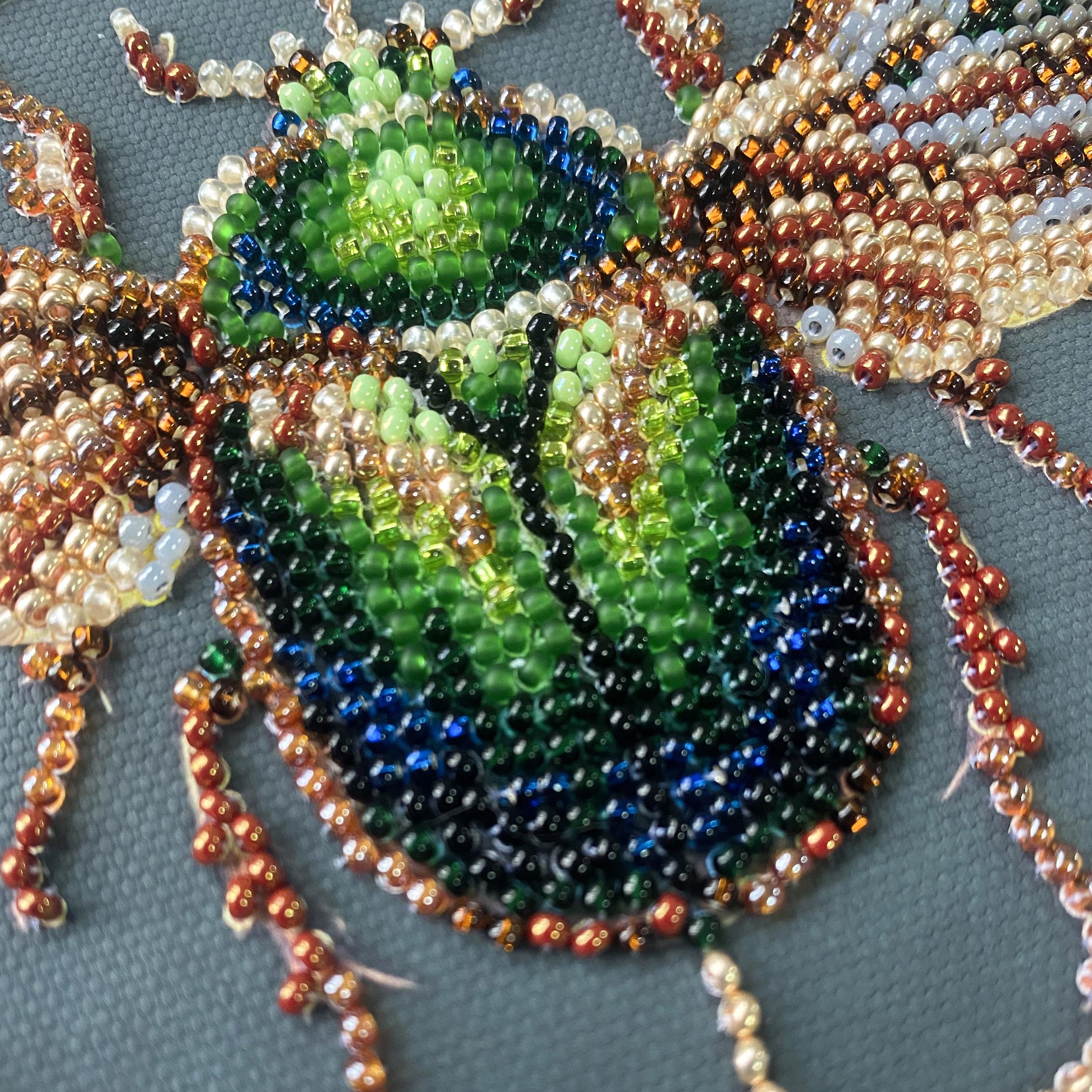 Green Beetle Bead Embroidery Kit – DIY Beading Kit Beginner | Bead Art ...