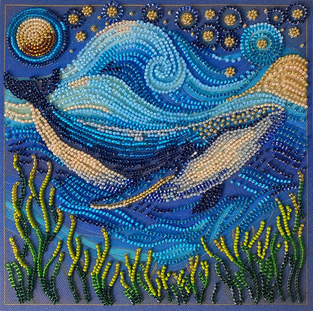 Whale Bead Embroidery Kit – DIY Beading Kit Beginner | Bead Art Kit ...