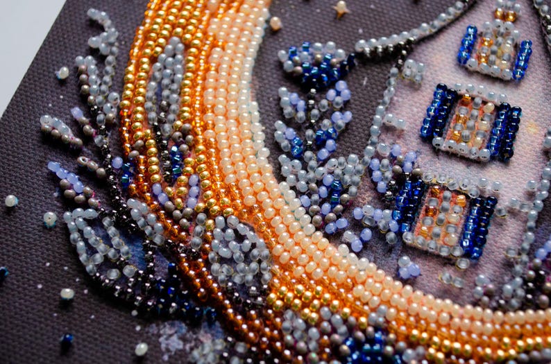 Magic Moon Bead Embroidery Kit – DIY Beading Kit Beginner | Bead Art ...