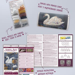Swan Bead Embroidery Kit – DIY Beading Kit Beginner | Bead Art Kit ...