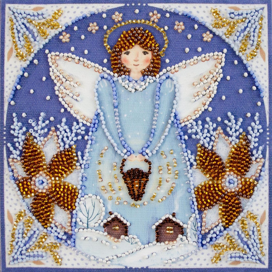 Christmas Angel Bead Embroidery Kit – DIY Beading Kit Beginner | Bead ...
