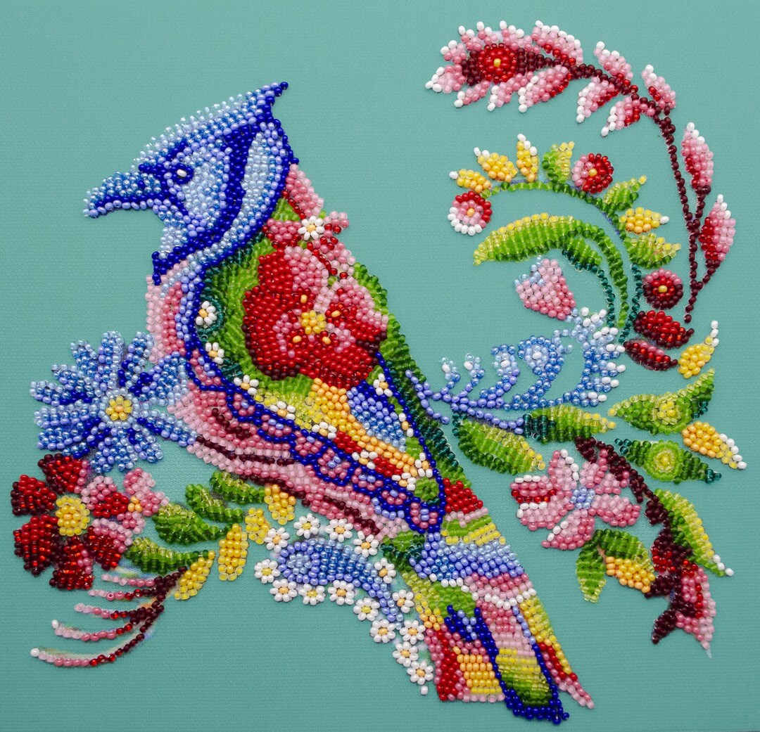 Spring Bird Bead Embroidery Kit – DIY Beading Kit Beginner | Bead Art ...