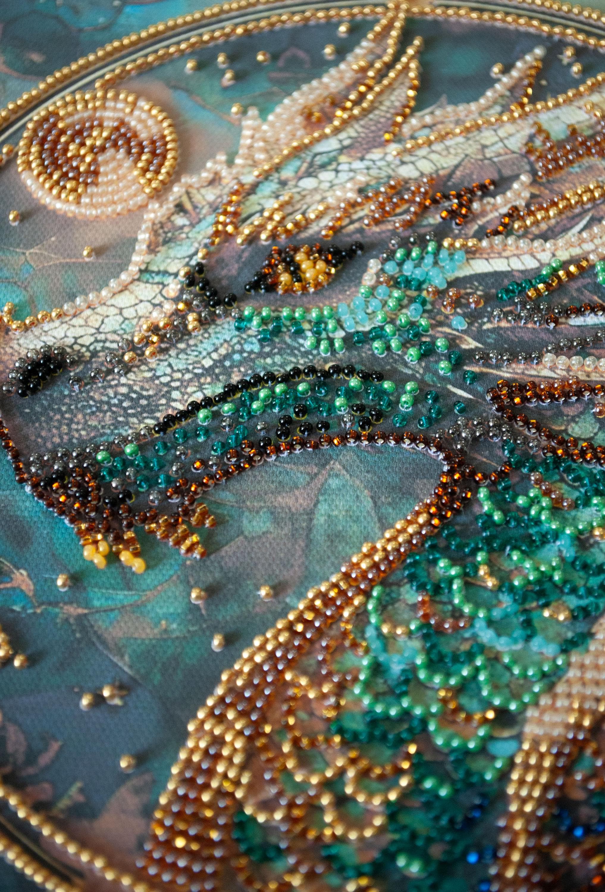 Dragon Bead Embroidery Kit – DIY Beading Kit Beginner | Bead Art Kit ...