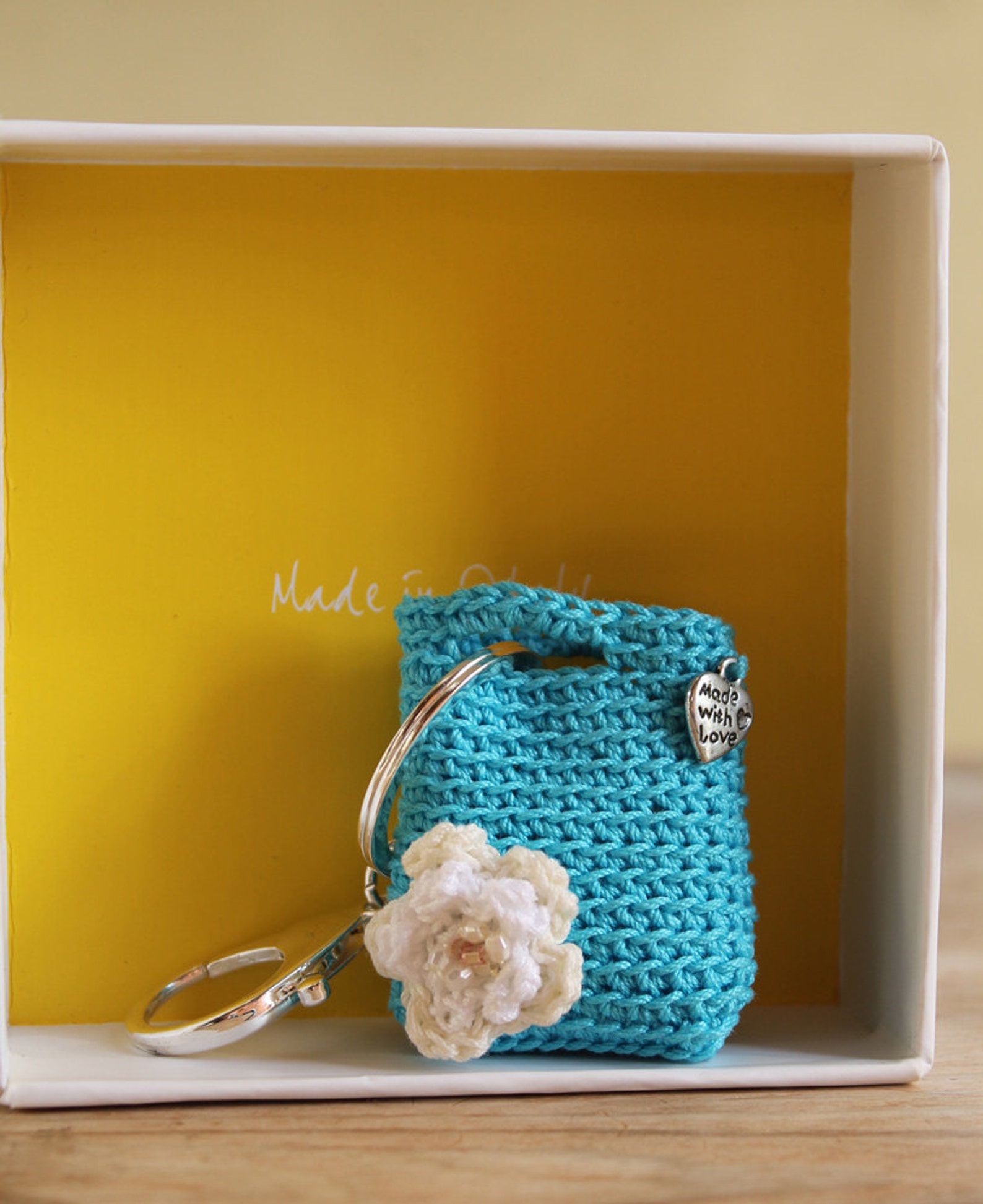 Key Holder - Keychains - Crochet Purse Keychain - Turquoise Purse Key ...