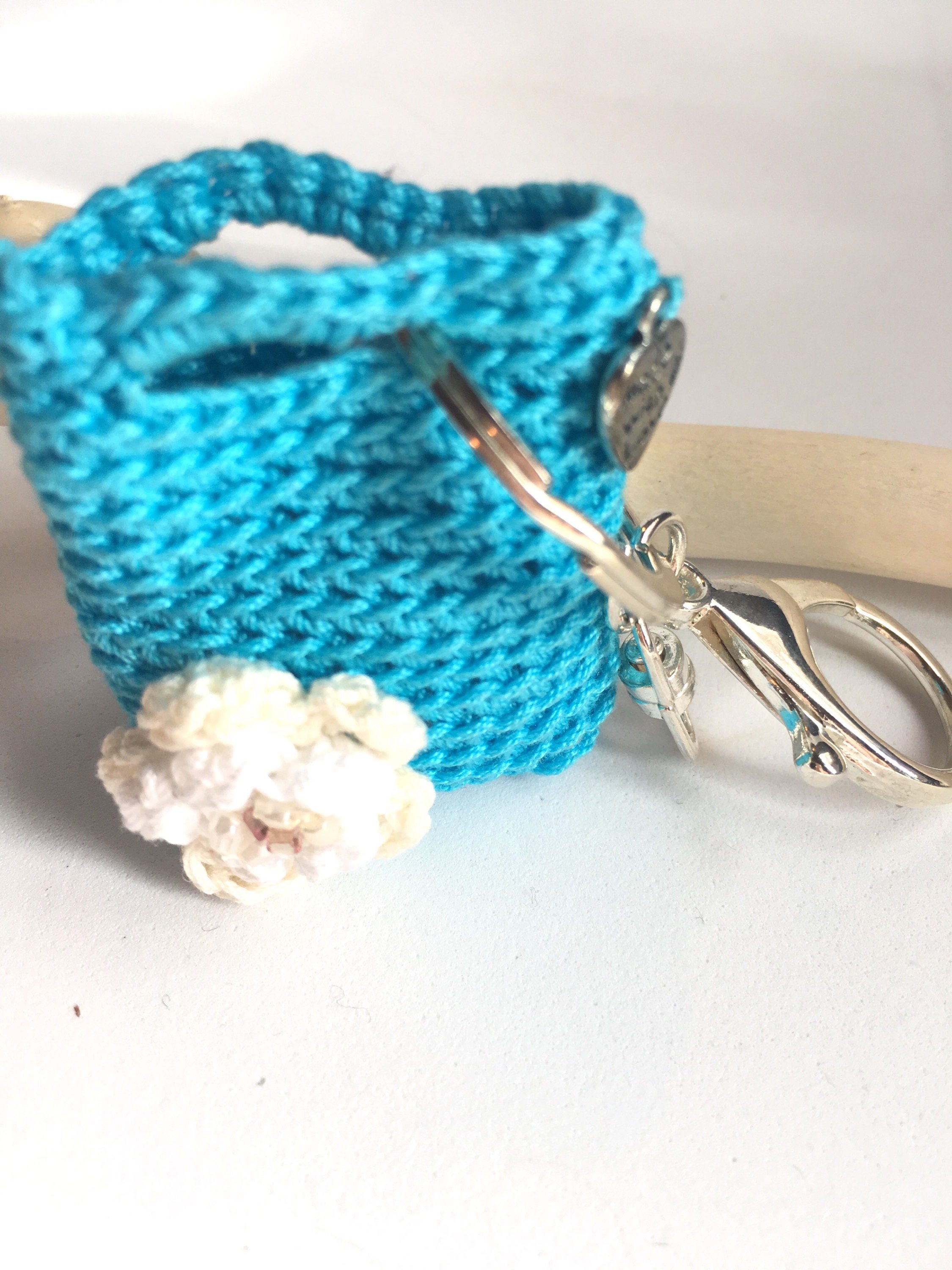 Key Holder - Keychains - Crochet Purse Keychain - Turquoise Purse Key ...