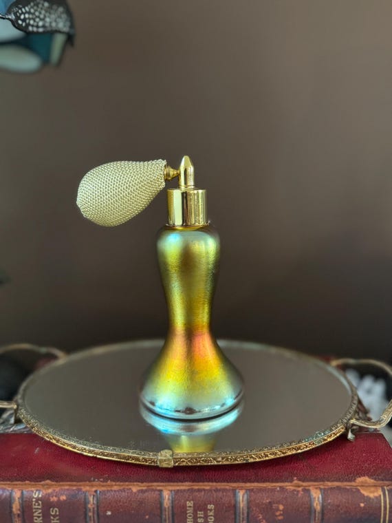 Antique Art Glass Iridescent atomizer collectible per… - Gem