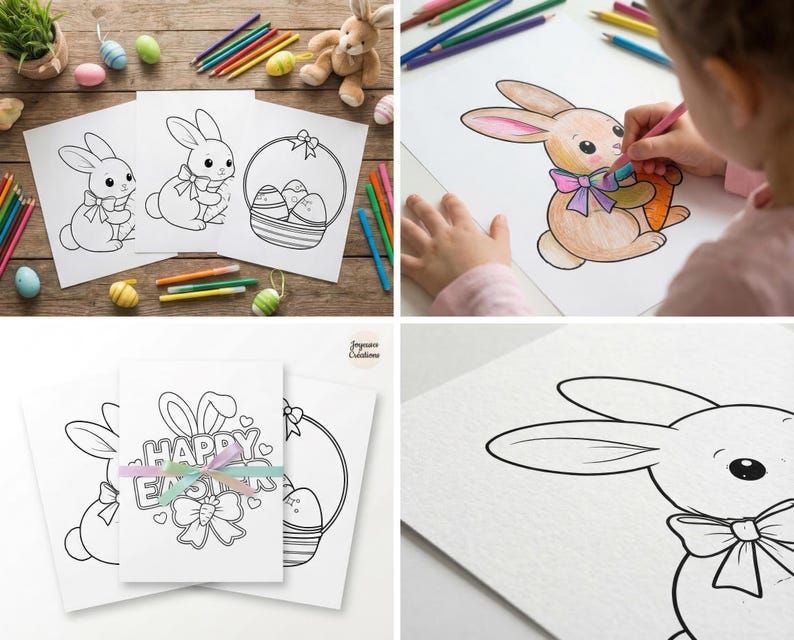 10 Easter Coloring Pages for Kids Printable, Easter Coloring Pages for ...