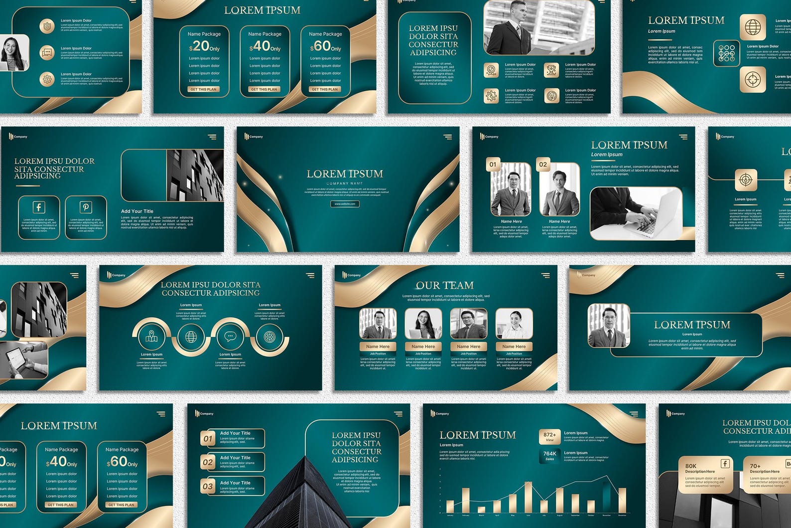 Luxury Powerpoint Template, PPT Black and Gold, Modern Business ...