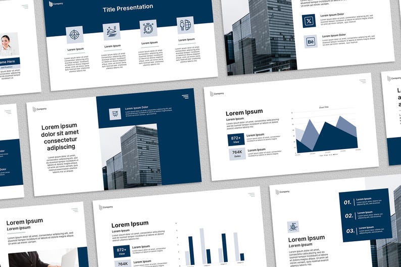 Minimalist Blue Powerpoint Template, Modern Business Presentation ...