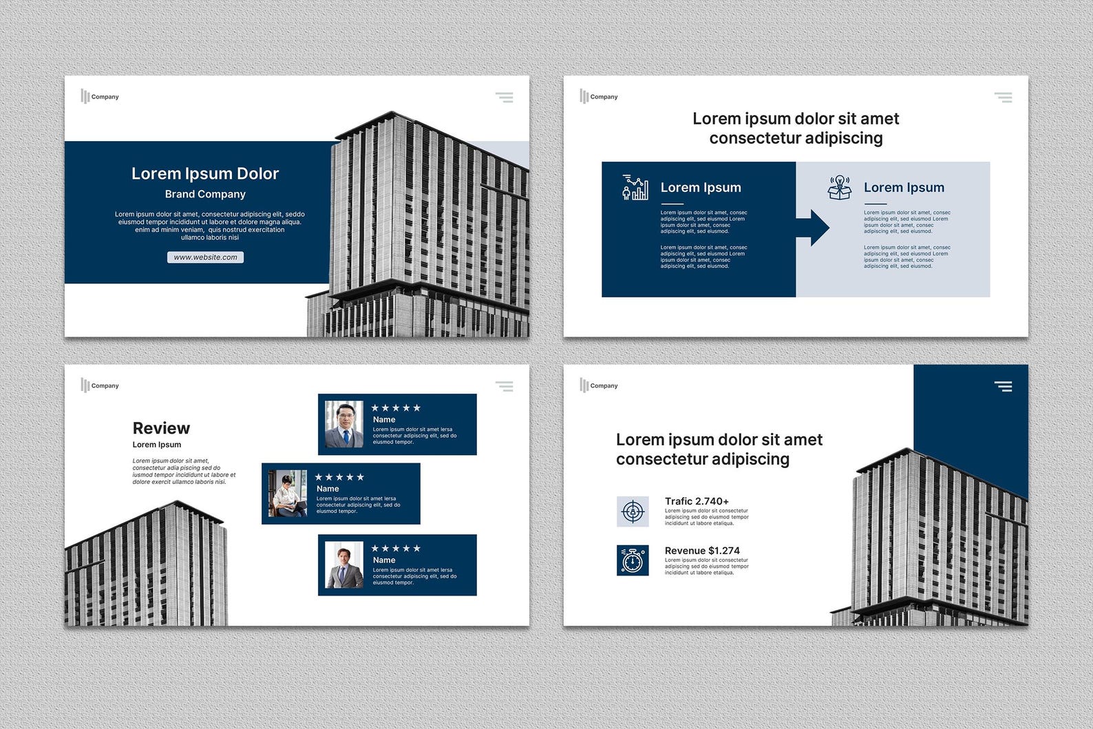 Minimalist Blue Powerpoint Template, Modern Business Presentation ...