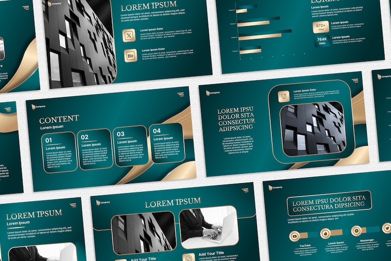Luxury Powerpoint Template, PPT Black and Gold, Modern Business ...