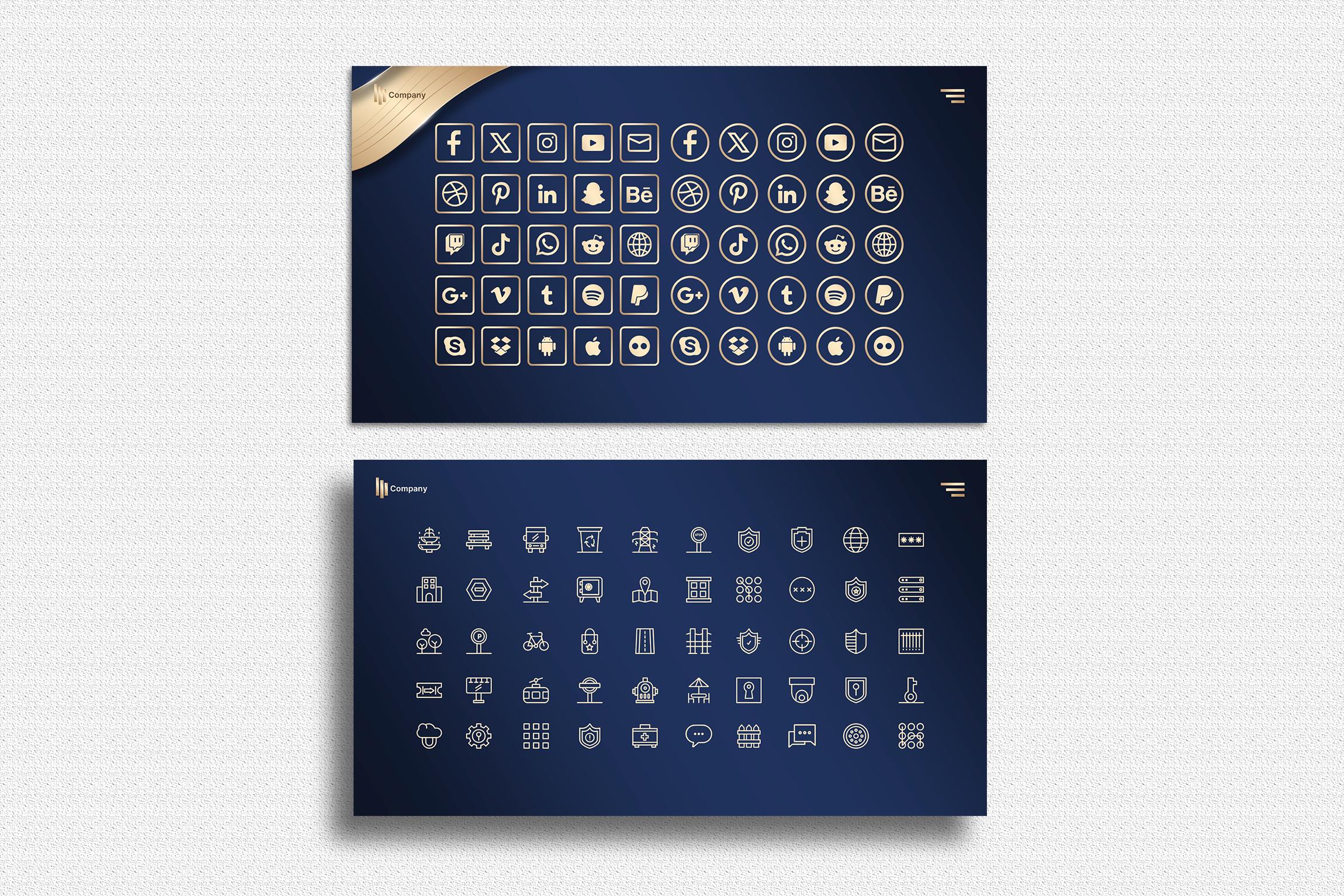 Luxury Powerpoint Template, PPT Blue and Gold, Modern Business ...