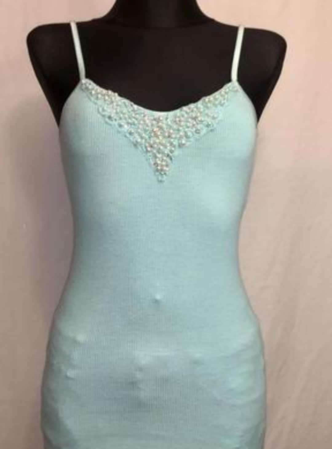 Amisu Aqua Blue Ribbed Camisole Top Size M - Etsy