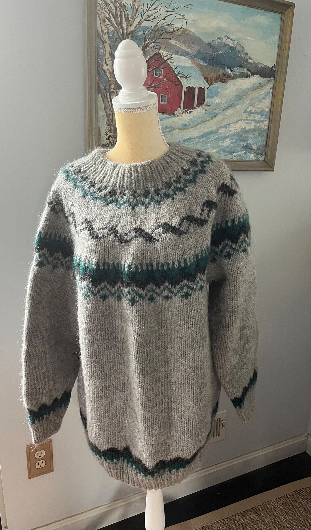 Vintage Handmade Wool Sweater Size XL - Etsy