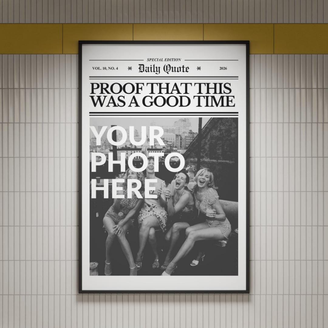 Newspaper Photo Print, Personalized Friend Gift, Friendship Wall Art ...