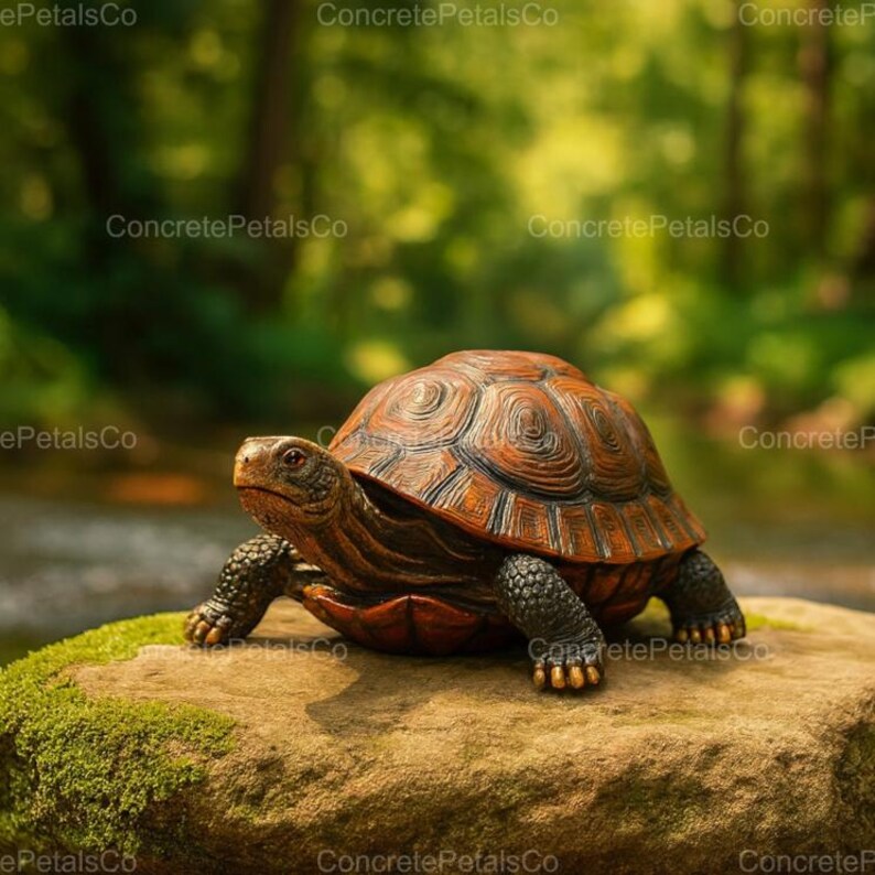 Realistic Tortoise Garden Statue | Outdoor Turtle Yard Decor | Resin ...