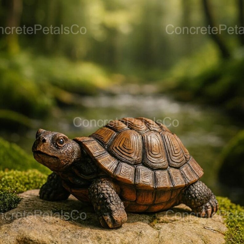 Realistic Tortoise Garden Statue | Outdoor Turtle Yard Decor | Resin ...