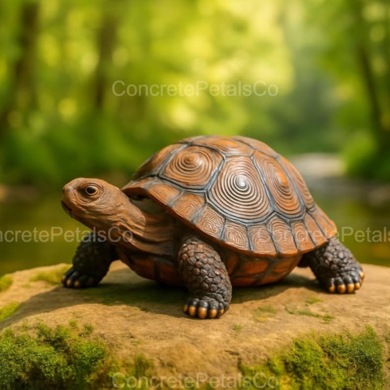 Realistic Tortoise Garden Statue | Outdoor Turtle Yard Decor | Resin ...