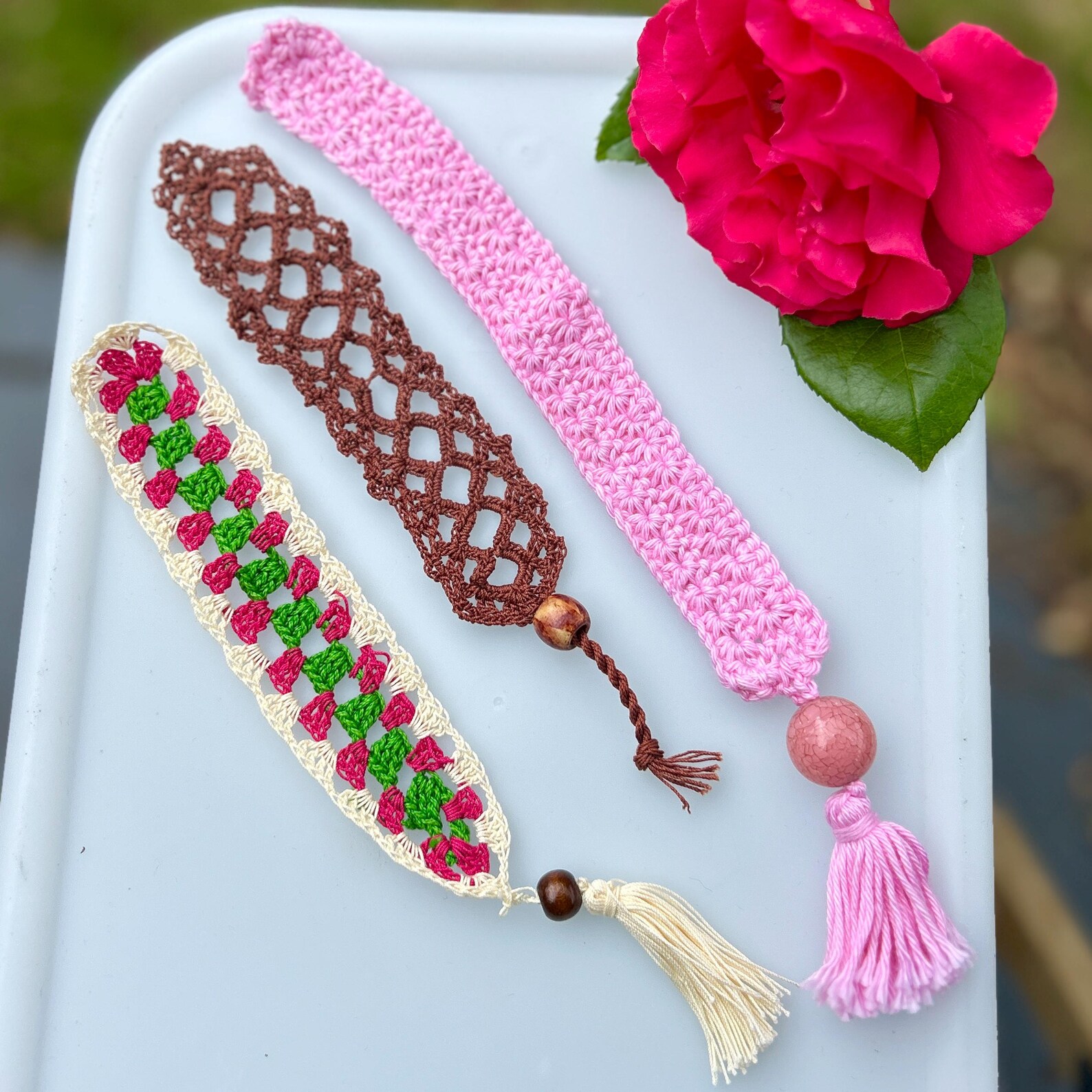Handmade Crochet Bookmark / Unique Yarn Gift for Readers / Yarn ...