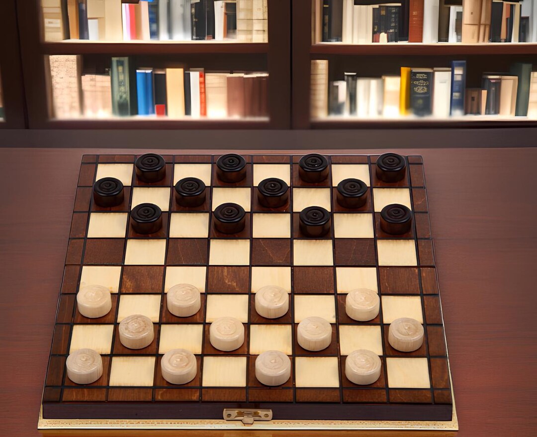 Luxury Handmade Checkers Set – Folding Board 9.8″ × 9.8″ | Elegant Gift ...
