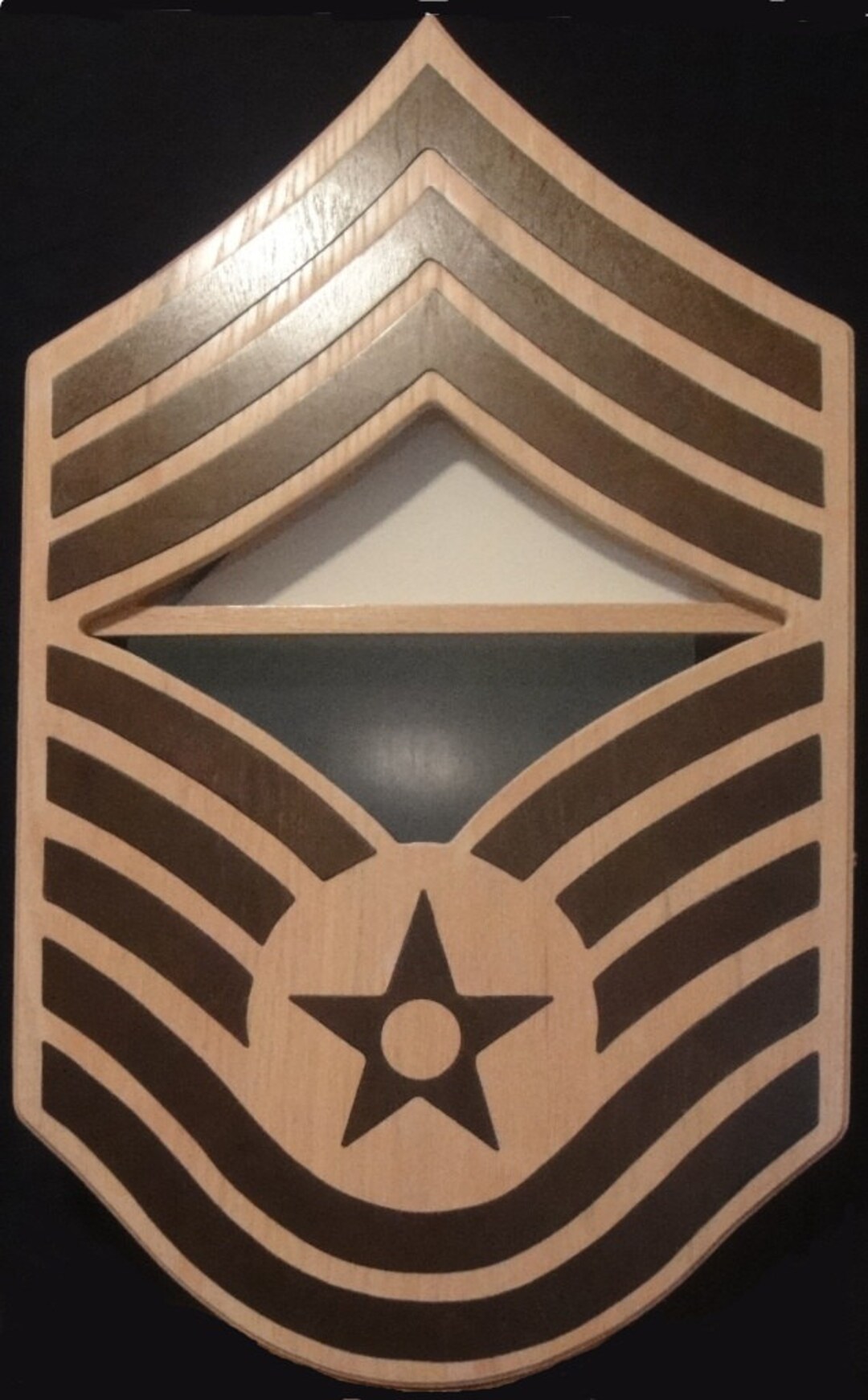 Cmsgt Chevron Shadow Box - Made to Order - Etsy