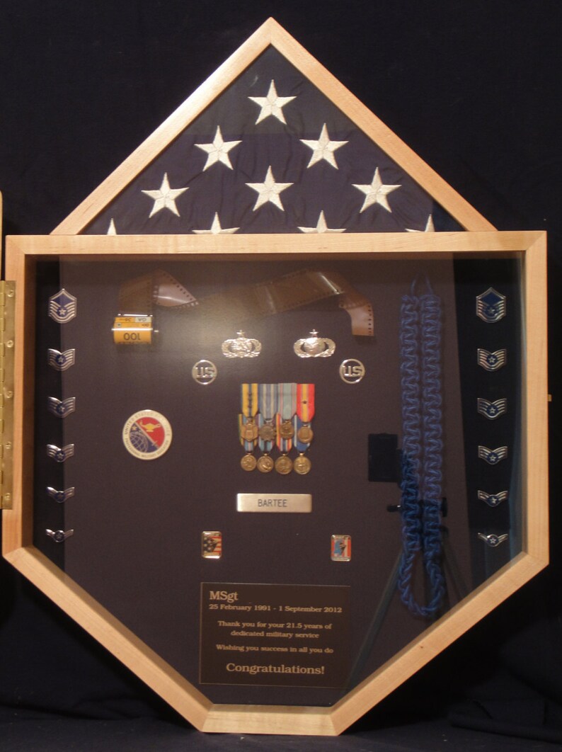 Msgt Chevron Shadow Box - Made to Order - Etsy