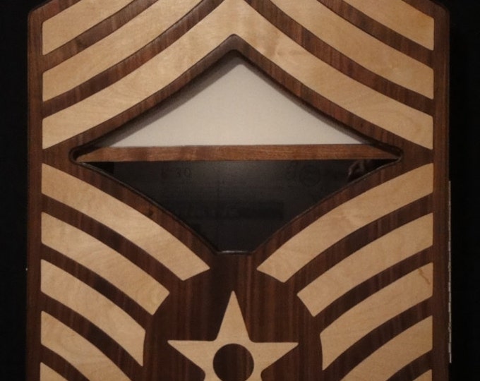 Cmsgt Chevron Shadow Box Made to Order - Etsy