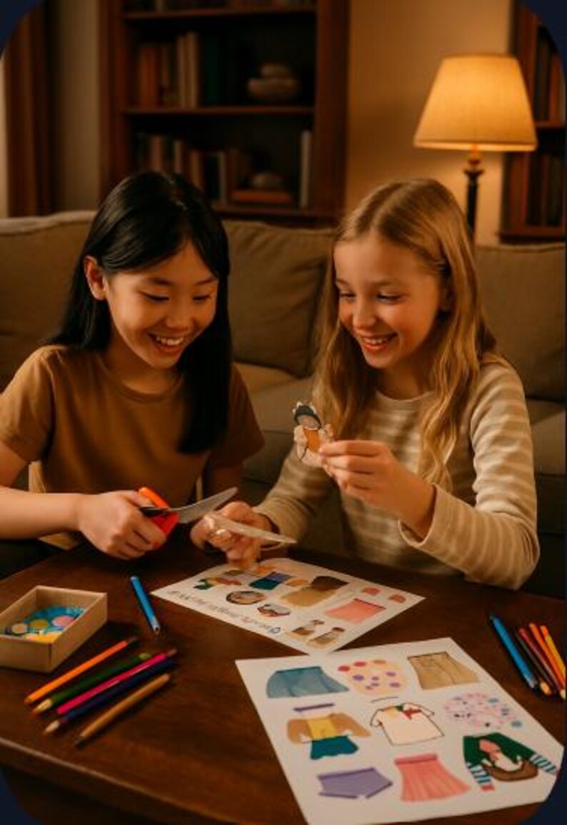 Sticker Dress up Game – Printable Paper Doll Activity for Girls - Etsy