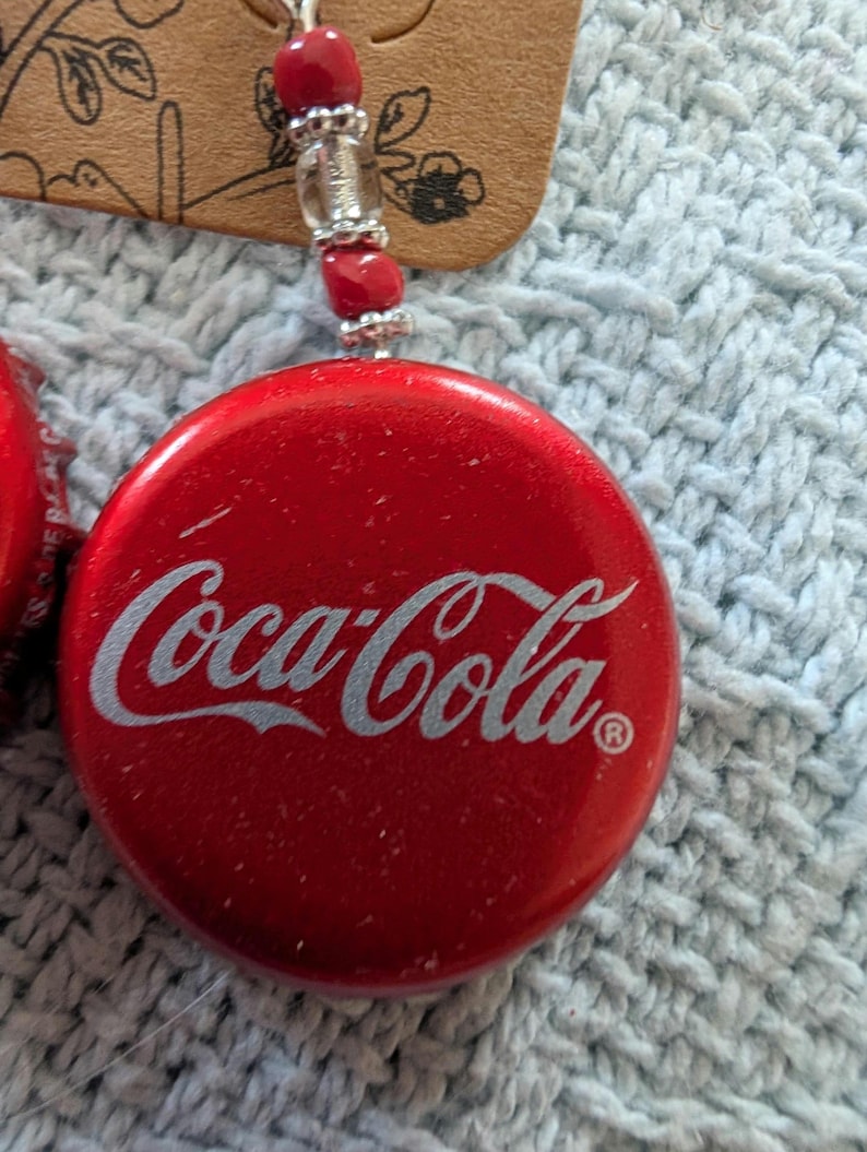 Coca-cola Soda Pop Bottle Cap Earrings - Etsy