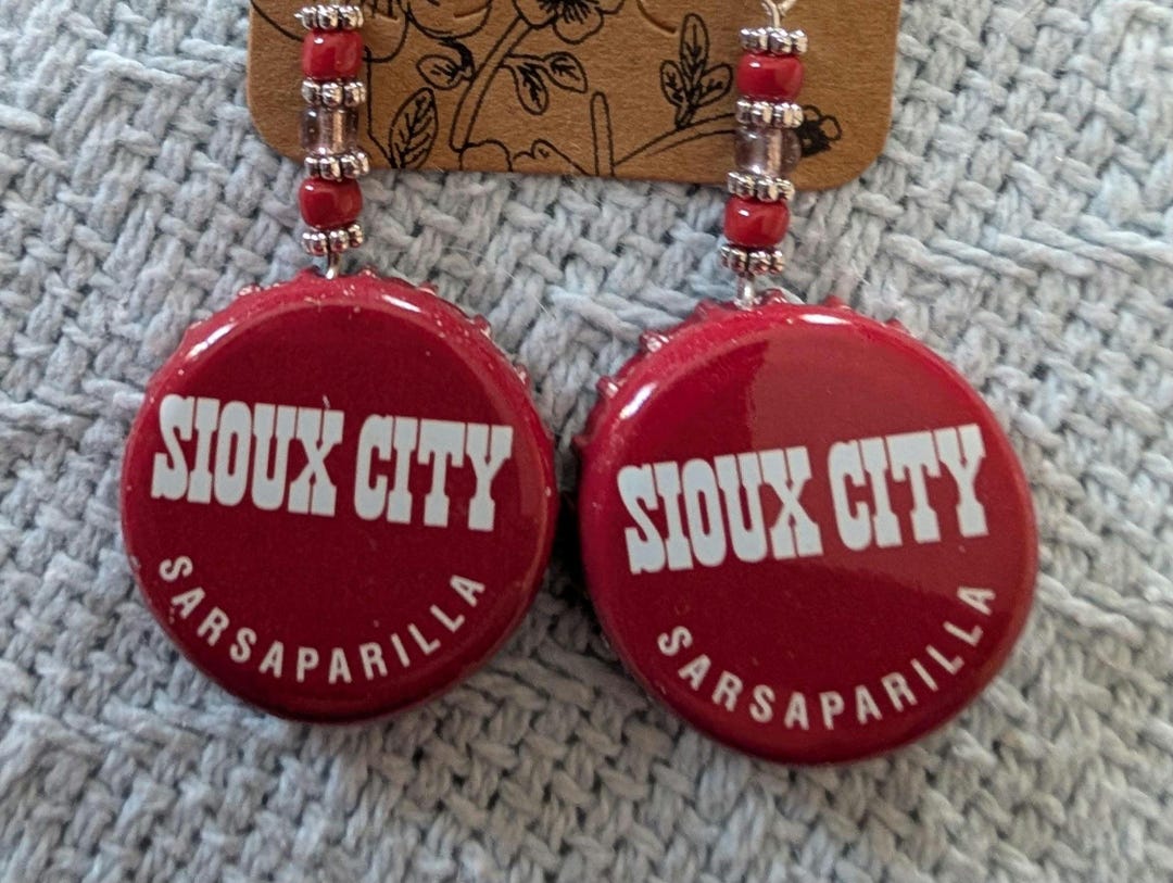 Sioux City Sarsaparilla Soda Pop Bottle Cap Earrings - Etsy
