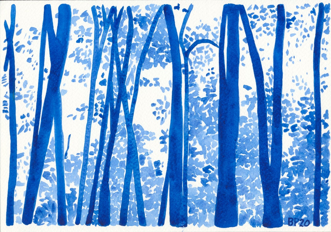 Blue (forest) - Watercolor - Etsy
