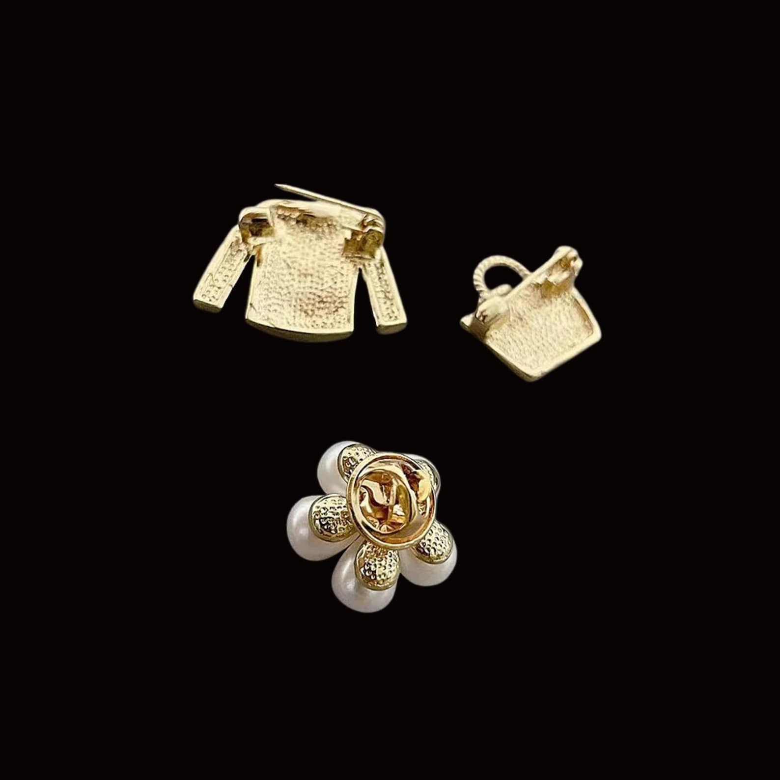 3PCS Elegant Brooches and Pins for Women, Set With Handbag, Flower ...
