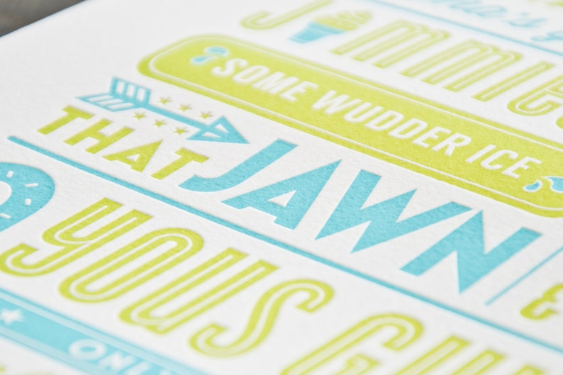 Philly Slang Print Blue-Green | Etsy