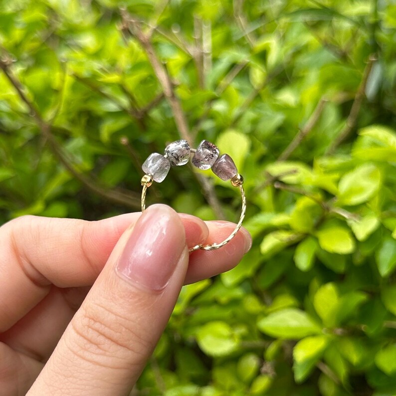 Super Seven Crystal Ring - Silver Plated 14K Gold Adjustable Ring ...