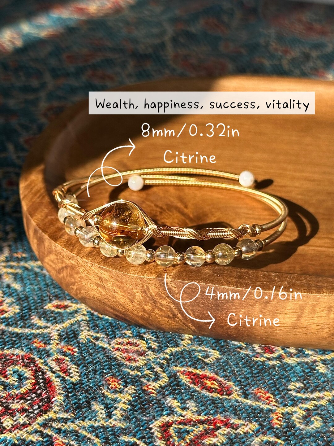 50%OFF Buy2!abundance Bangle-8mm Citrine 14k Gold Filled Wire Wrapped ...
